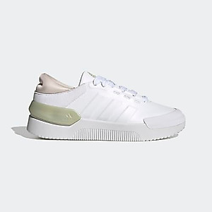adidas Women's Court Funk Shoes, Cloud White-linen Green, 8
