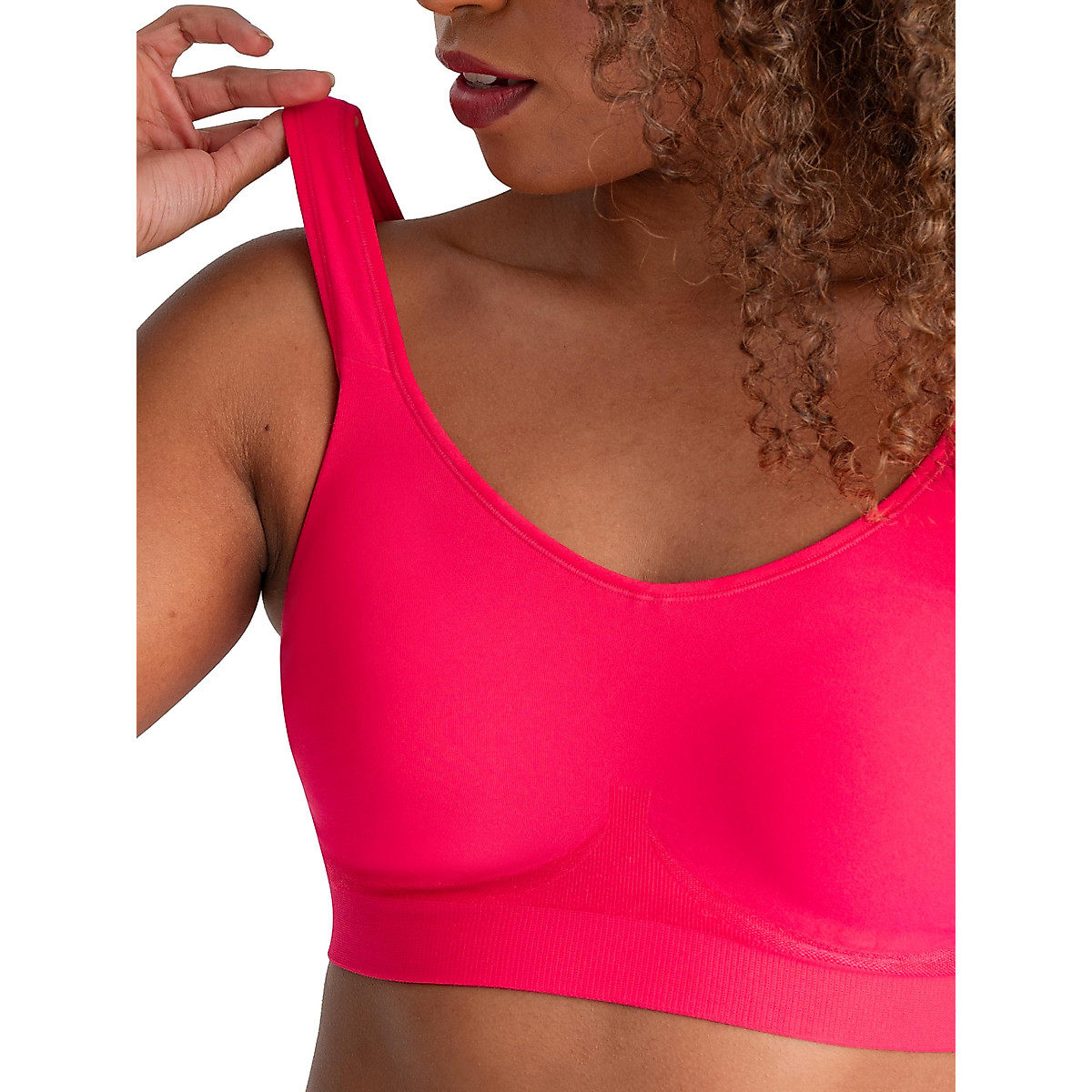 SHAPERMINT Bras for Women - Bras for Women no Underwire, Bralettes for Women Plus Size, Wireless Push up Bra Dark Pink