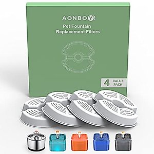AONBOY Cat Water Fountain Filters, Suitable for AONBOY Pet Fountain,Cat Fountain Filter, Triple Filtration (4 Pieces)