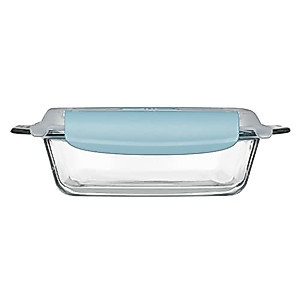 Anchor Hocking 8 Inch Square Cake Dish with TrueLock Locking Lid Bakeware, Clear