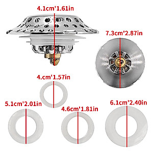 Miayaya Copper Bathtub Stopper with Dual Filtration Design 2 in 1 Tub Stopper with Drain Hair Catcher Pop Up Bathtub Drains Plug for 1.45-1.8 Inch Drain Shoe