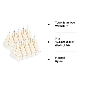 10 Packs Exfoliating Face and Body Wash Cloths Towel Weave Soft Bath Cloth Exfoliating Scrub Cloth Massage Bath Cloth for Women and Men (White Edge)