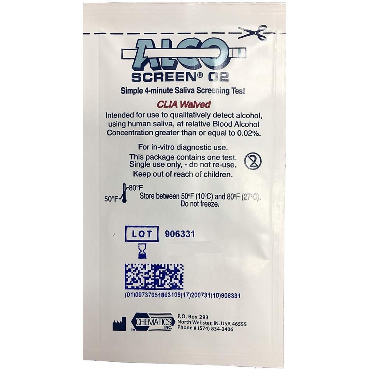 AlcoScreen Saliva Alcohol Screen Test (Pack of 12)