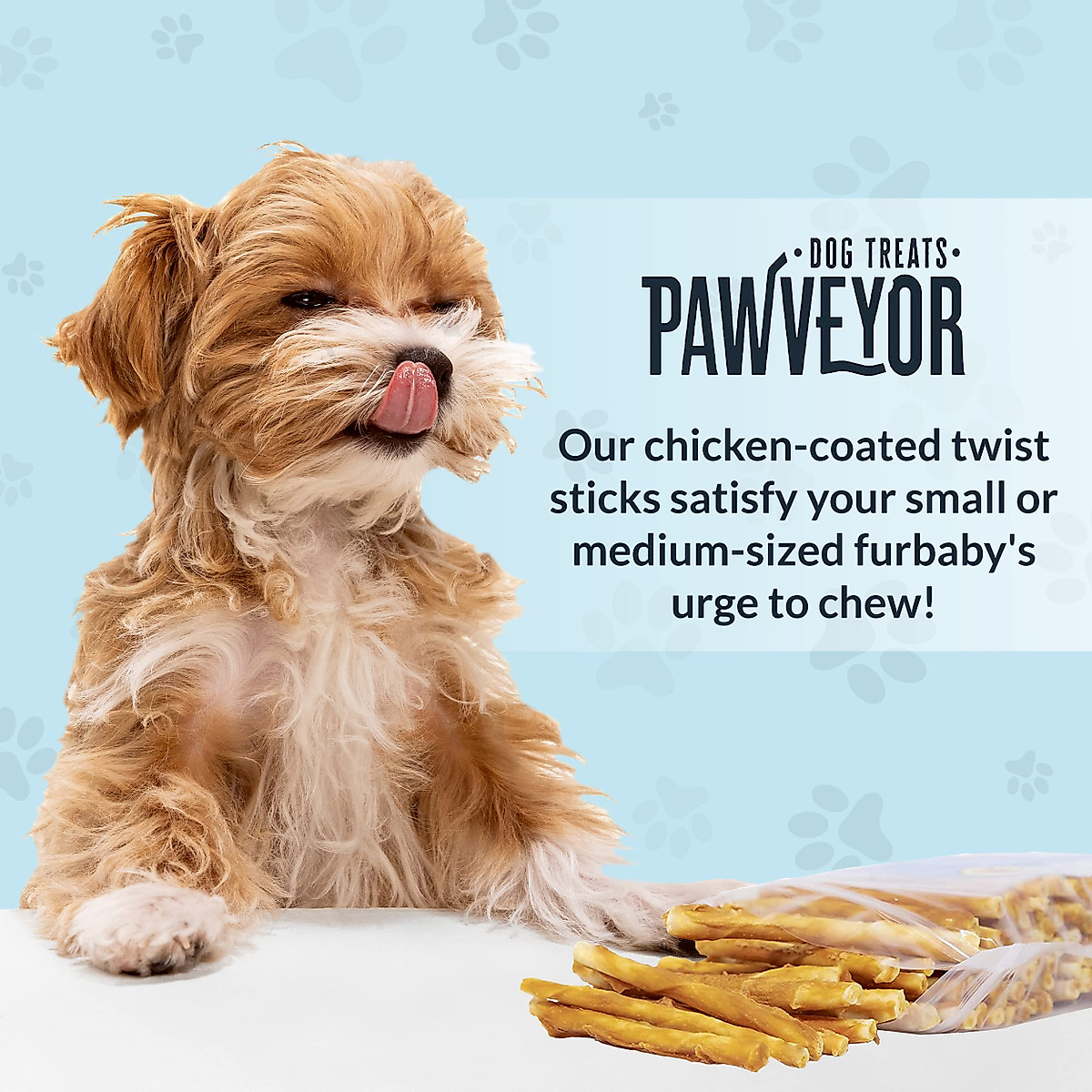 Pawveyor 5" Chicken Wrapped Rawhide Twists - Pack of 45 All-Natural, Rawhide Dog Treats Small Dogs - Great Puppy Treats for Teething Small Dogs - Odor-Free and Long-Lasting, Supports Dental Health
