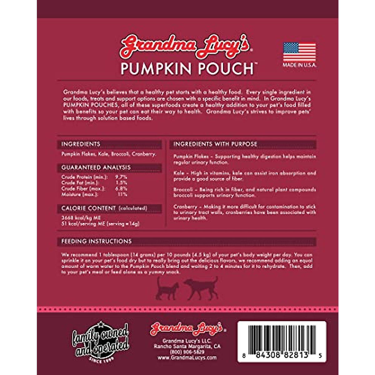 Grandma Lucy's Pumpkin Pouch 6 oz, Bladder