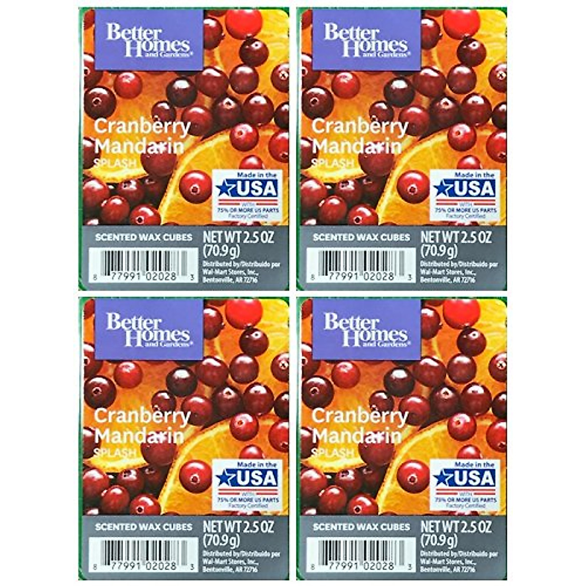 Better Homes and Gardens Cranberry Mandarin Splash Scented Wax Cubes - 4-Pack