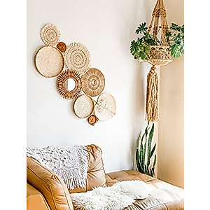 Wicker Wall Decor set of 9. Nursery Wall Decor. Wall Basket Decor. Boho Wall Baskets with Rattan Mirror. Each piece is handmade and varies in color, and variety. |Farmhouse Decor| Boho Decor