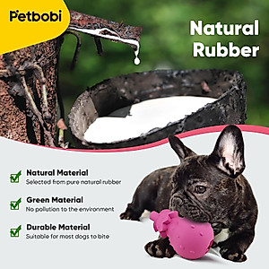 Petbobi Dog Chews for Aggressive Chewers - Natural Rubber Chew Toys for Dogs, Tough Durable Indestructible Dog Toys for Small Medium Dogs, Interactive Dog Toy Puppy Teething Toys, Purple Eggplant