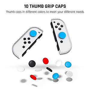 Protective Case for Nintendo Switch OLED Model 2021, FANPL Dockable Case Cover with Flip Shell for Switch OLED, Crystal Case Accessories with 1 Screen Protector and 10 Thumb Grip Caps (Clear)