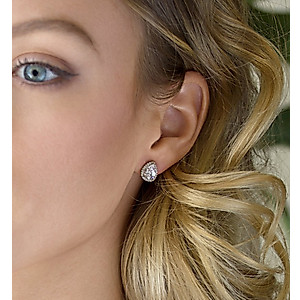 A+O Wedding Bridesmaid Jewelry Gift - Pear Teardrop Stud Earrings in Silver