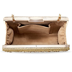 Aheli Indian Clutch Purses for Women Wedding Handmade Evening Handbags Party Bridal Clutch, Gold