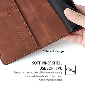 Fansipro Wallet Folio Case for Oppo Reno 2 Z, Premium PU Leather Slim Fit Cover for Reno 2 Z, 3 Card Slots, Portable, Brown