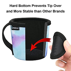 Ice Cream Sleeve Pint Sized Cooler Cover Neoprene Insulator, Hard Bottom Ice Cream Pint Holder w/Handle & Spoon Pocket, Machine Washable & Leak Proof Cup Cover for Yogurt Frozen Desserts (Print Sky)