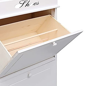 QJBSAVVA Shoe Cabinet White 19.7"x11"x38.6" Paulownia Wood,Shoe Change Bench Bookcase Shoe Rack for Closet Floor Suitable for doorways, Front Rooms, bedrooms