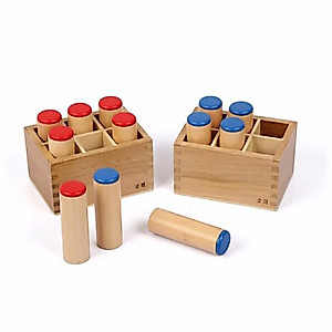 YHZAN New Montessori Sensorial Auditory Material Sound Bottles - Sound Cylinders Sound Boxes Kids Educational Toys