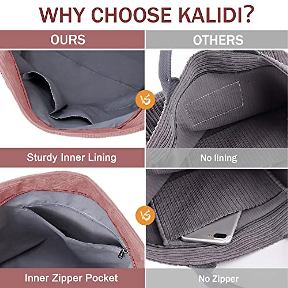 KALIDI CASUAL TOTE BAG, Canvas Tote Handbag Casual Shoulder Crossbody Hobo Bag Work Colledge Shopping