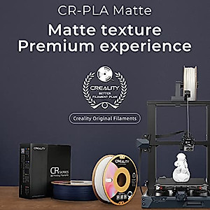 Creality CR-PLA Matte Filament 1.75mm 1.0kg Wide Compatible with 99% FDM Printers in The Market, Matte Black
