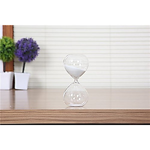 Graces Dawn Super Beautiful Transparent Glass Hourglass Sand Timer 60 Minutes with (White)