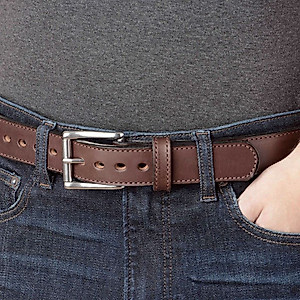 Bullhide Belts Mens Leather Belt for Casual Dress, 1.50" Wide, Brown, 44 Inches