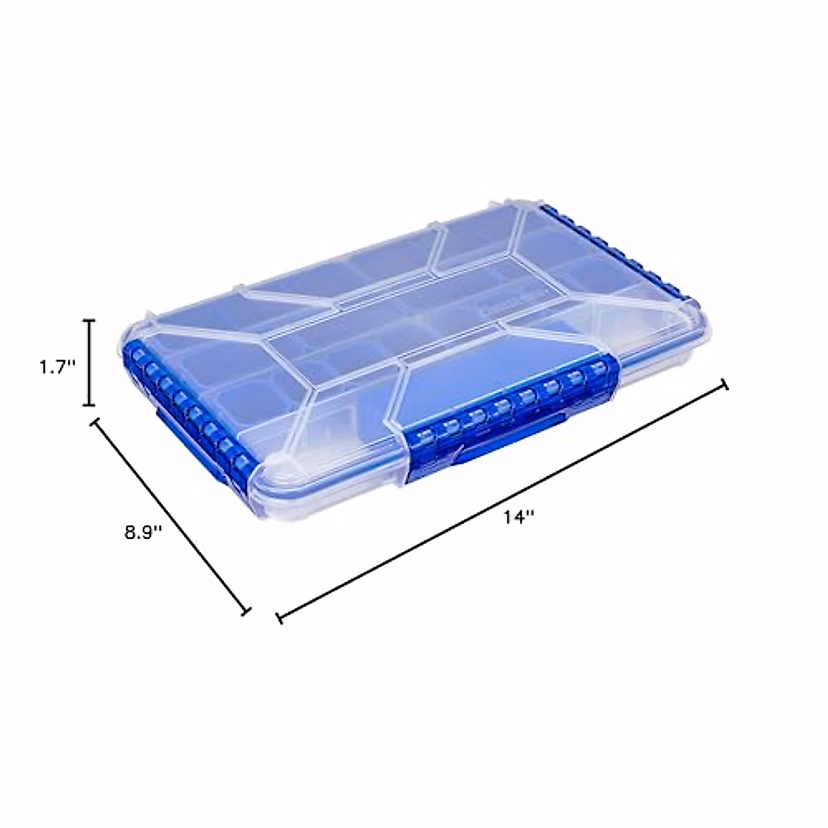 Flambeau Outdoors Terminal Slim Waterproof Ultimate Tuff Tainer | Tackle Storage, 14 Removable Modular Zerust Anti-Corrosion Cups, Micro Terminal Tackle Storage Locker, 14" x 8.9" x 1.7"