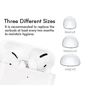 Light Harmonic Silicone Hybrid Ear Tips | Replacement Buds for Airpod Pro | Provides Great Seal & Sound Isolation | Enhanced Audio Performance |Comfortable | 3 Pairs (Small, Medium, Large)