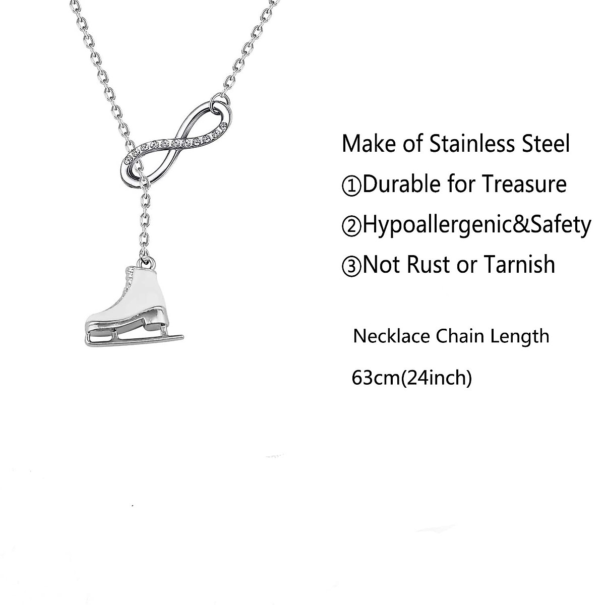 BNQL Skater Necklace Ice Skate Charm Pendant Necklace Sport Skater Jewelry Skate Lover Gift (necklace)