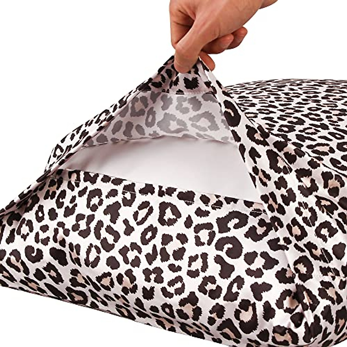 BEDELITE Satin Pillowcase for Hair and Skin Digital Printing, Super Soft Cooling Similar to Silk Pillow Cases 2 Pack with Envelope Closure, Gift for Women Men(Standard 20x26 Inch, Black Leopard)