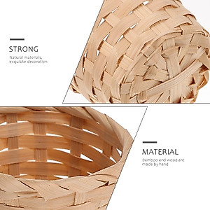 10pcs Small Basket Desktop Small Flower Pot Wicker Basket Woven Basket Succulent Planters Basket Pencil Holder Wicker Desk Organizer for Desktop Storage, 7.5x7.5x6cm