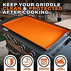 36" Silicone Griddle Mat for Blackstone Griddle, Heavy Duty Food Grade Silicone Griddle Cover Mat Full-edge, Reusable Griddle Accessories for Blackstone, Protect Griddle from Insects, Dirt & Rust