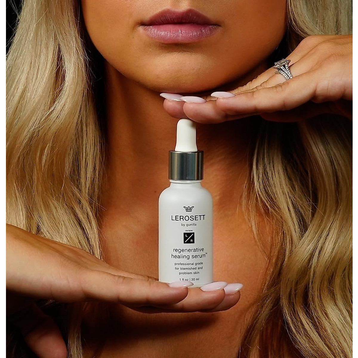 LEROSETT Serum for Acne Scarring Healing, Redness, Breakouts, Blemishes, Irritation, Razor Burn, Hydrate & Soothes Skin, Natural Serum. Plant Based Vegan - 1 oz