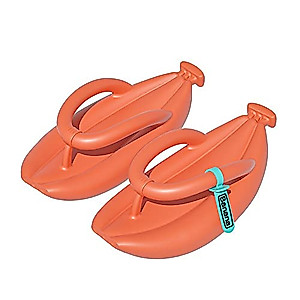 Fuzzy Slip on Slippers for Women Open Toe Herringbone Slippers New Unique Style Slippers Women and Men Slippers Thick Soled Beach Slippers (Orange, 8)