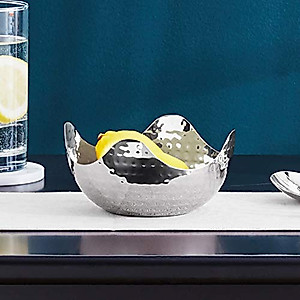 Elegance Hammered 6-Inch Stainless Steel Bowl, 6" x 6" x 3",24 ounces,Silver