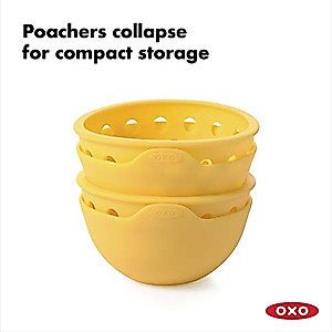 OXO Good Grips Silicone Egg Poachers (Set of 2),Yellow