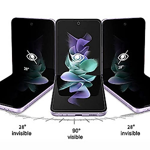 Hraxkaxu for Samsung Galaxy Z Flip 4 5G Privacy Screen Protector,Anti-Peeping Nano Soft Film Inner Screen+Out Up Screen Anti-Peeping Soft film Anti-Spy Protective Film, Transparent