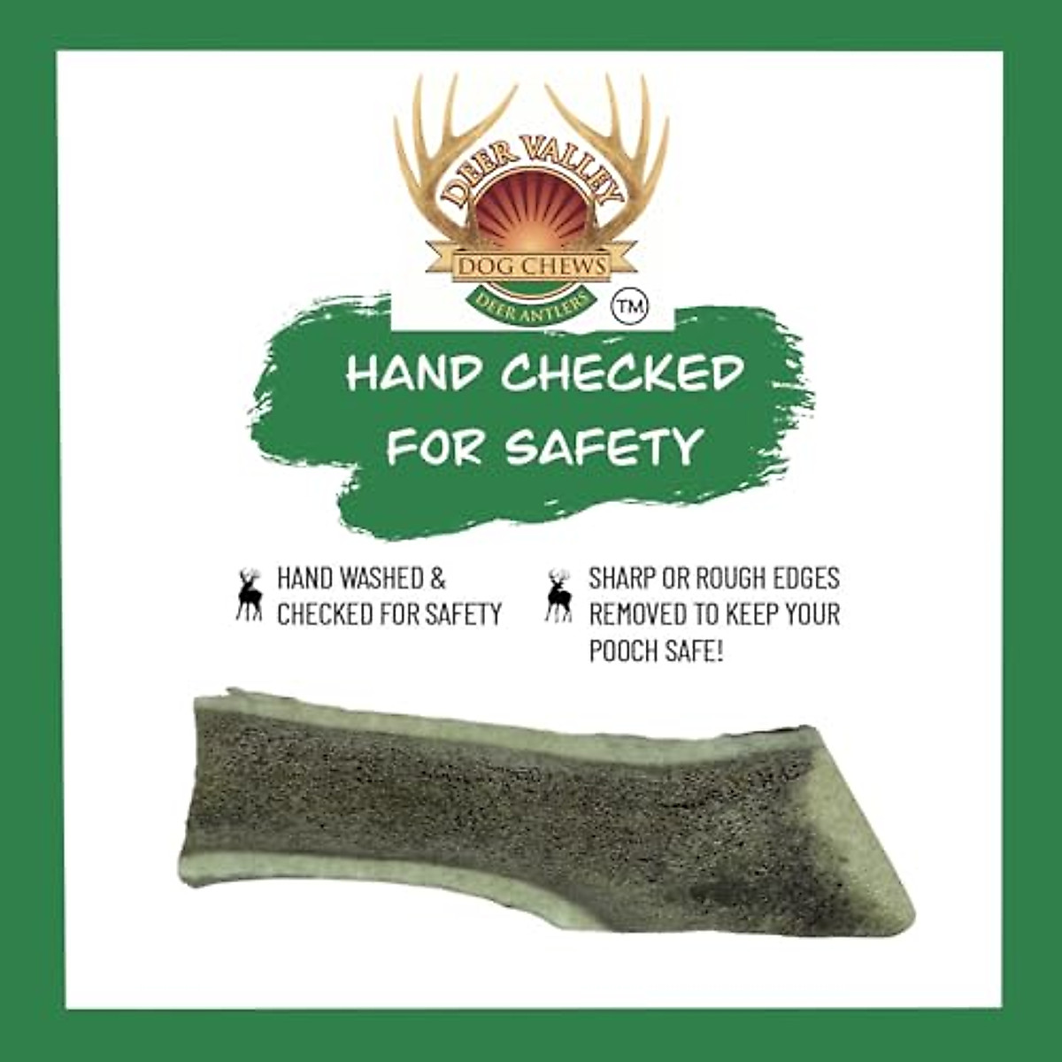 Deer Valley Dog Chews - Single Split Antler Chews (Large Size, 6-8 Inches Long) All Natural Dental Treat for Teething and Chewing - Premium Grade, Naturally Shed, USA (Single)