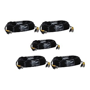 Lorex MCBL-BNCW, 60ft BNC Security Video / Power Cable, Pack of 5 pcs