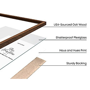 HAUS AND HUES 8x10 Picture Frame Set of 6-8x10 Frames Set of 6, Dark Wood Picture Frames Set, 6 8x10 Picture Frames For Wall, 8x10 Frames Bulk 8x10 Picture Frames For 8x10 (Walnut Oak Frame)