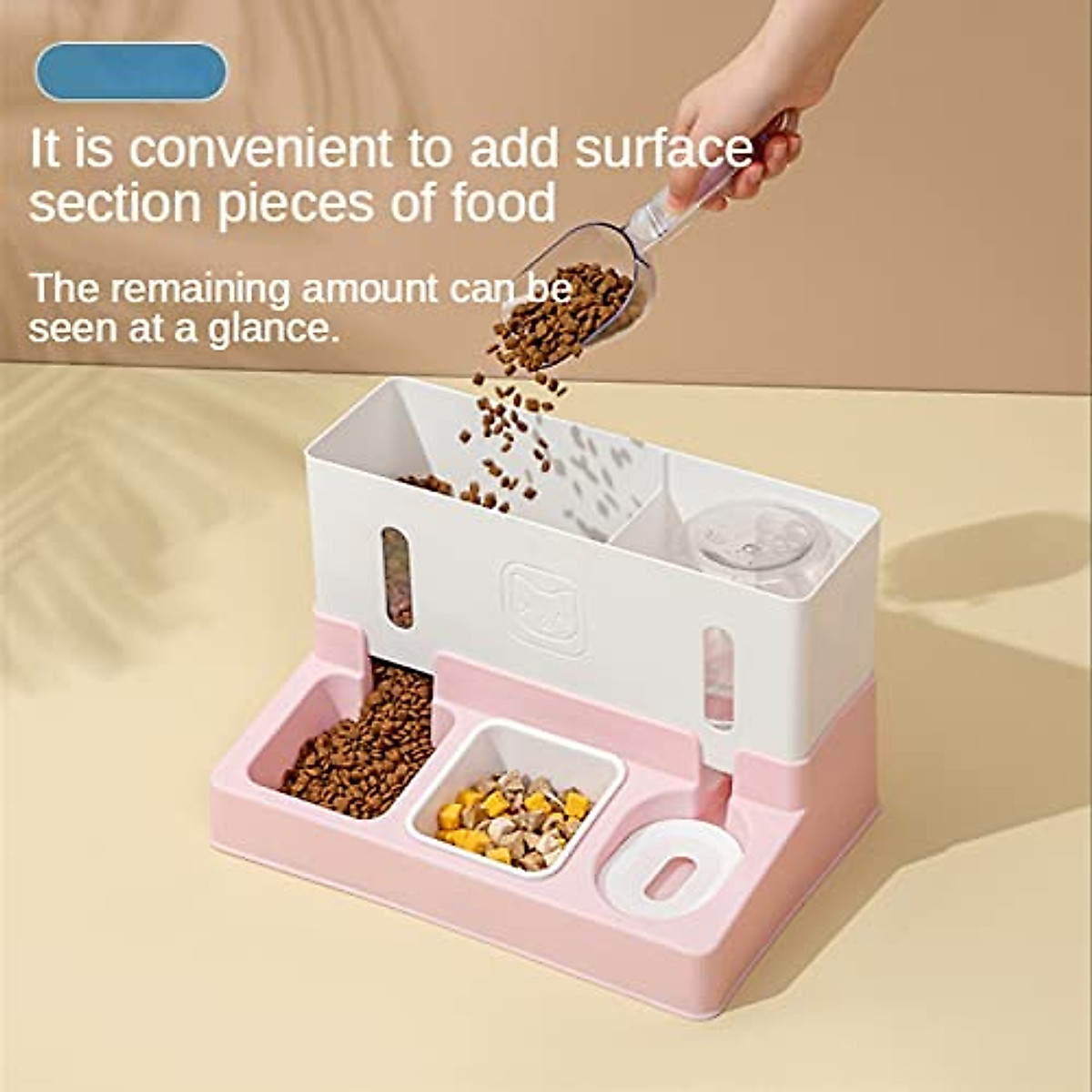 FUUIE Bowls for Food and Water Pet Cat Bowl Cat and Dog Feeder Bowl Double Bowl Kitten Automatic Waterer Puppy Feeding Waterer Pet Supplies (Color : Blue)