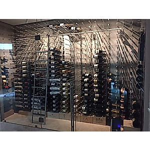 VintageView Vino Pins - 3 Bottle Wall Mounted Wine Bottle Rack (Anodized Black) - Stylish Modern Wine Storage with Label Forward Design