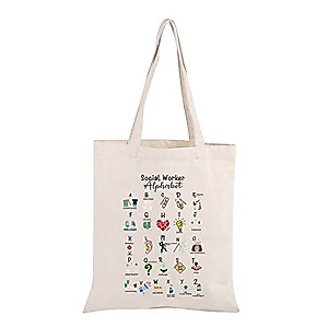 MBMSO Social Worker Canvas Tote Bag Social Worker Thank You Gift Social Work Shopping Bag Social Worker Grad Gift (Social Worker Tote)