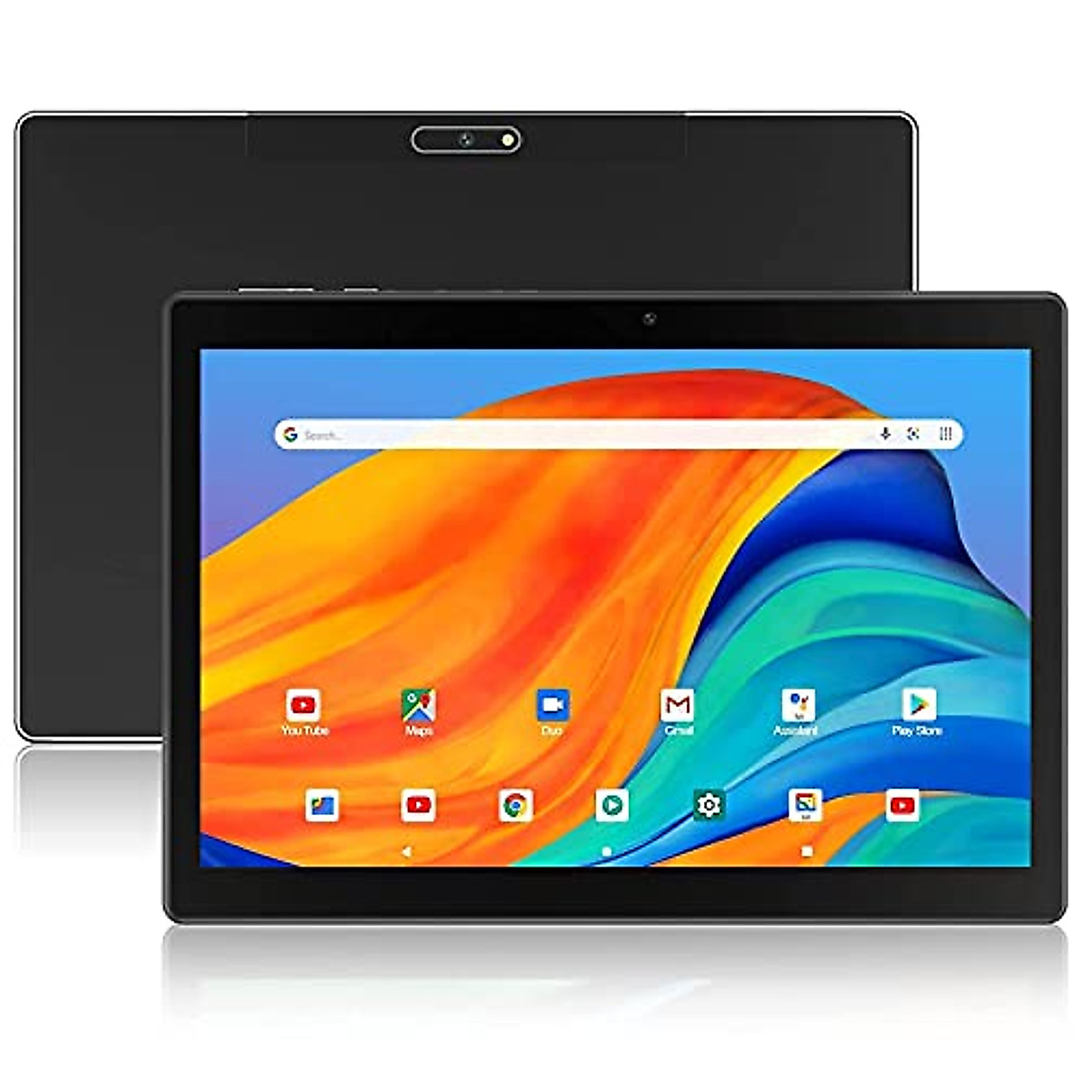 Tablet 10 inch + Tablet Stand, 2GB RAM,32GB Storage, 8MP Dual Camera, 1280x800 IPS HD Display, Quad-Core Processor, Wi-Fi, Bluetooth, GPS, Google Certified Android Tablet, Black