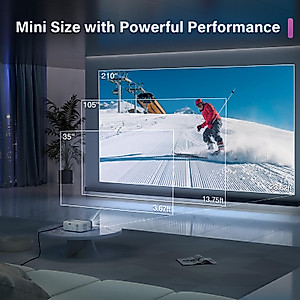 Projector with WiFi and Bluetooth, 2023 Upgraded VOPLLS 5G Native 1080P Projector, 380ANSI Outdoor Projector 4K Support, ±50°/4P/4D Keystone, 50% Zoom, Compatible with TV Box/USB/PC/iOS/Android Phone