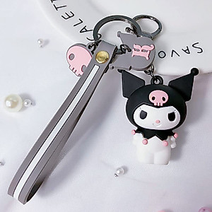 Moonjam Keychain for Women Girls Anime Keychains, Hello Kitty, My Melody, Kuromi, Cinnamoroll, Pompompurin Cartoon Kawaii Keychain [1/3/5/7Pcs]