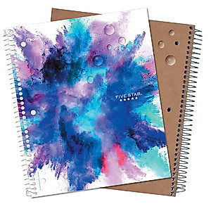 Five Star Spiral Notebooks, 1 Subject, College Ruled, 11" x 8-1/2", Cute Designs Bright Colors, 3 Pack, Design May Vary.