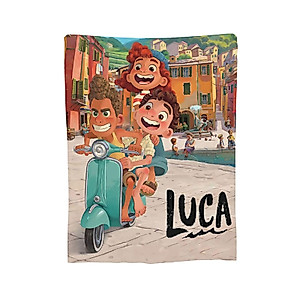 BNALAO Luca Movie Blanket Cartoon Throw Flannel Blankets Lightweight Comfortable Bedding Gifts for Kids Adult 40"X30"