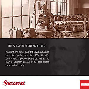 Starrett Steel Combination Square with Square Head - 12" Blade Length, Cast Iron Head, Hardened Steel, Reversible Lock Bolt, Scriber, 4R Graduation Type - C11H-12-4R