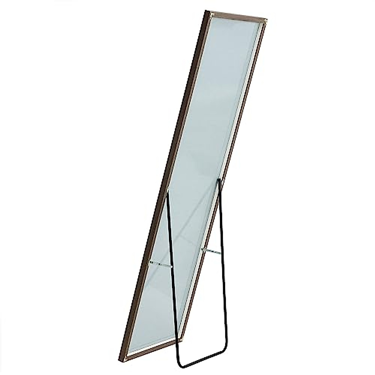 WIIS' IDEA Full Length Floor Mirror, Full Body Standing Mirror, Alu Free Dressing Mirror Standing, Hanging or Leaning Against Wall Mirror for Bedroom, Living Room (Grey, 65”x23-Wood)