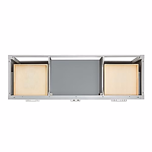 ARIEL Single Bath Vanity 67" Inch Grey, 1.5" Edge Carrara Marble Countertop & Splash, Rectangular Sink, 2 Soft Closing Doors, 9 Full Extension Dovetail Drawers, Brushed Nickel