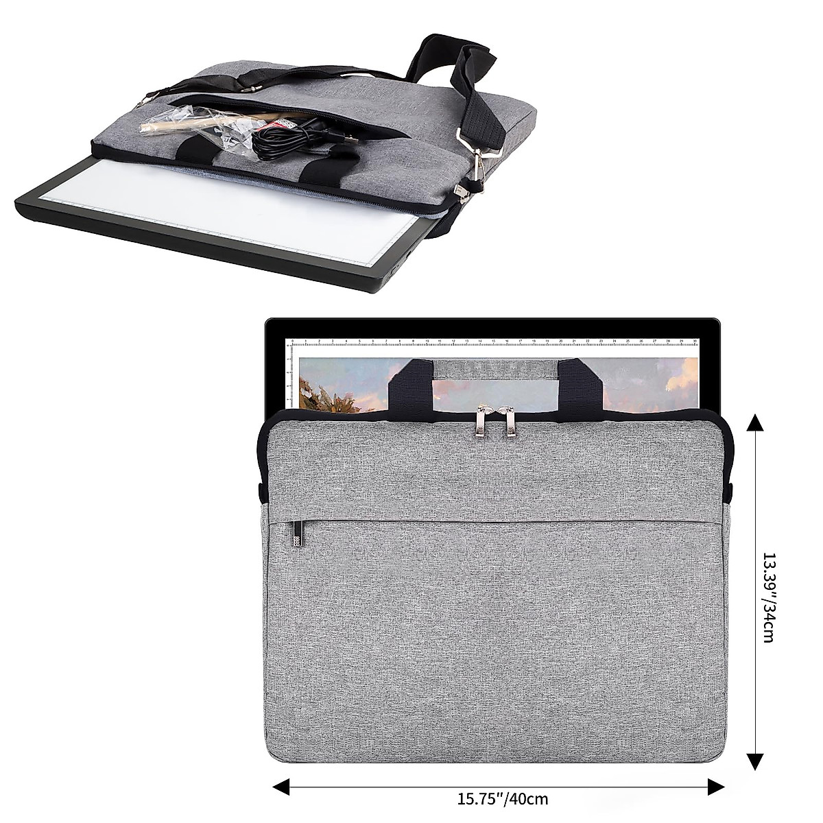 A4 Rechargeable Light Pad with Carry Bag, KOBAIBAN Wireless Magnetic Tracing Light Box, 5-Level Brightness LED Light Tablet Board, Cordless Battery Powered Light Drawing Table for DIY Diamond Painting