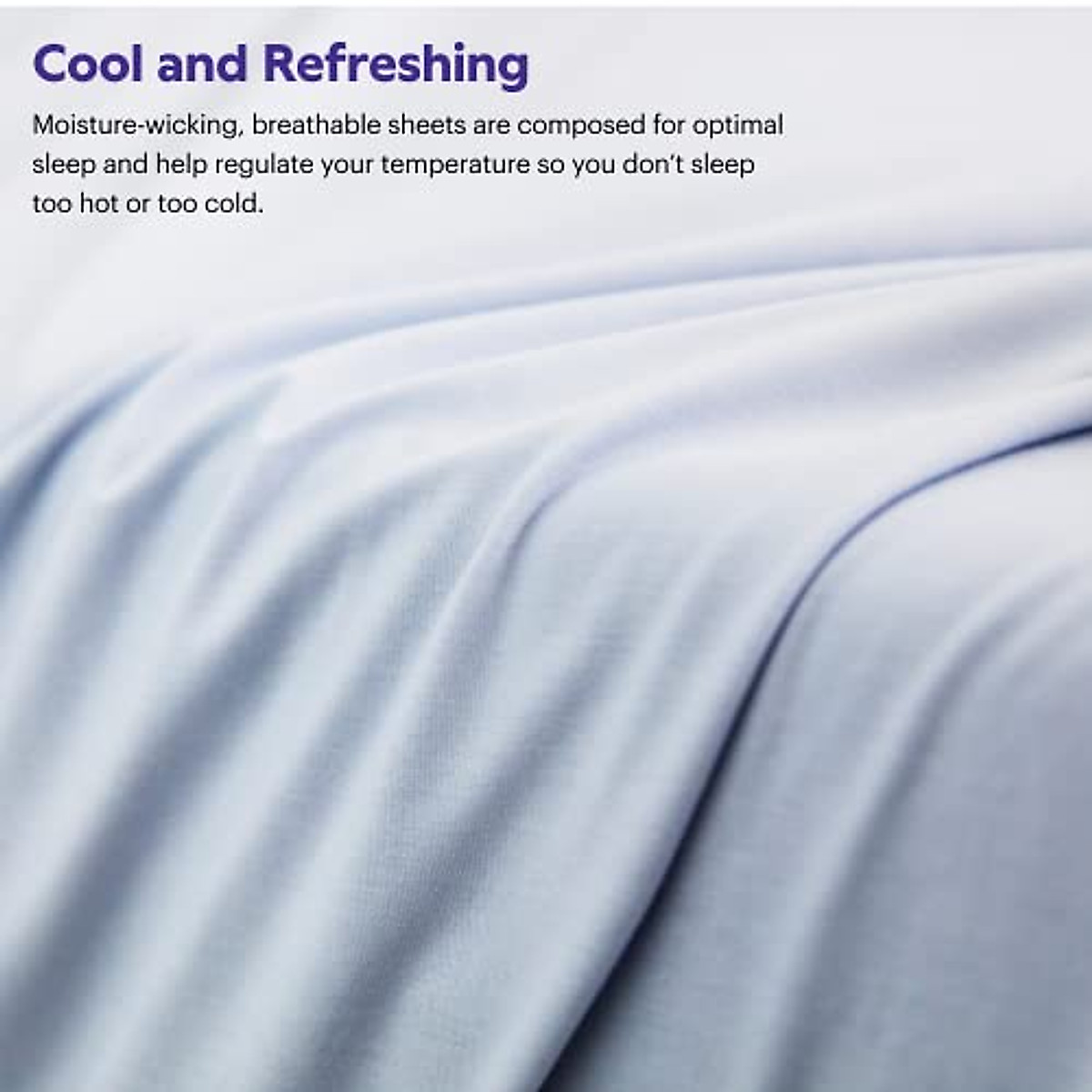 Purple SoftStretch Pillowcase Set, Standard Size, Bamboo Blend, Moisture-Wicking, Silky Smooth, Stormy Grey, Dark Grey, Fits Purple Pillows & More